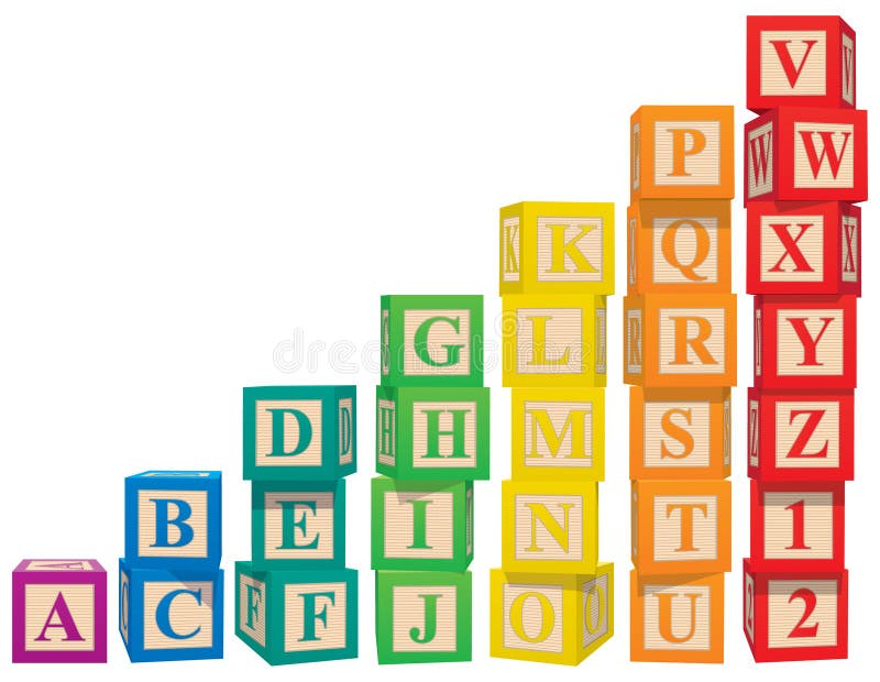 Rainbow Alphabet Blocks stock vector. Illustration of child - 119456245