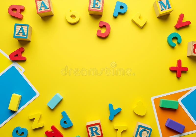 Alphabet Blocks and Flashcards for Early Learning Activities Stock ...
