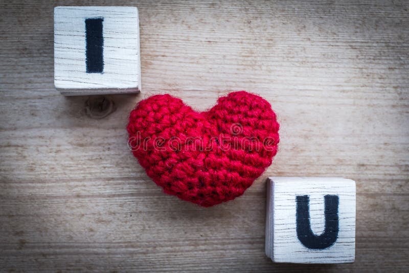 Alphabet Blocks and Red Heart Shaped Silk Stock Photo - Image of wood ...