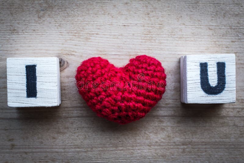 Alphabet Blocks and Red Heart Shaped Silk Stock Photo - Image of wood ...