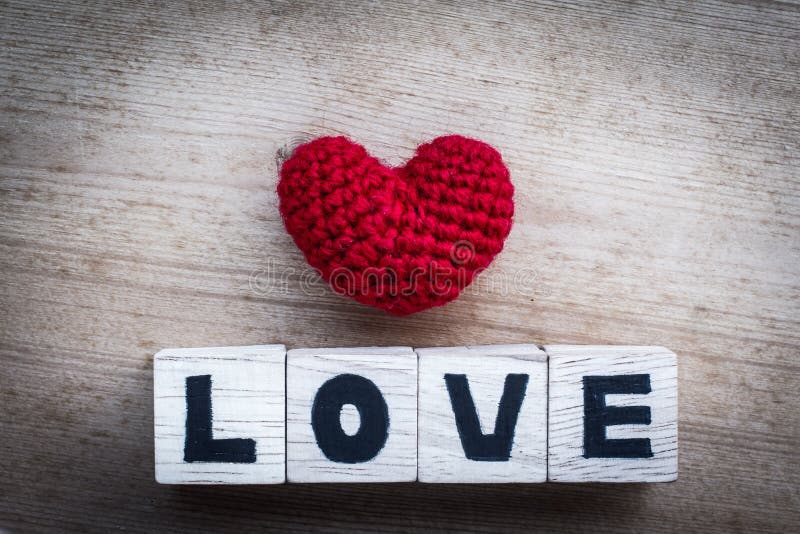 Alphabet Blocks and Red Heart Shaped Silk Stock Photo - Image of shaped ...