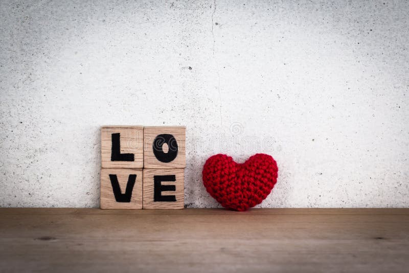 Alphabet Blocks and Red Heart Shaped Silk Stock Photo - Image of blocks ...