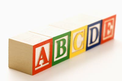 Alphabet blocks in a row. stock photo. Image of communication - 4412852