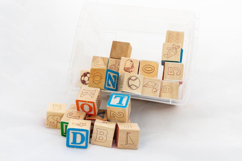 Alphabet Blocks Scattered on White Background. Concept of Back To ...