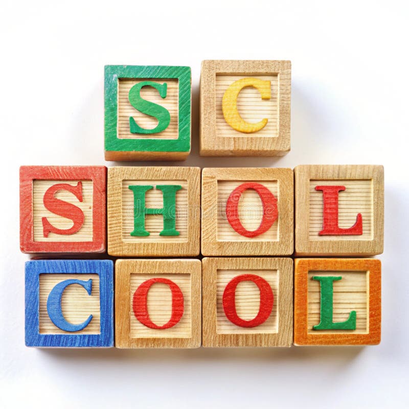 Alphabet Blocks School Isolated Stock Illustration - Illustration of ...