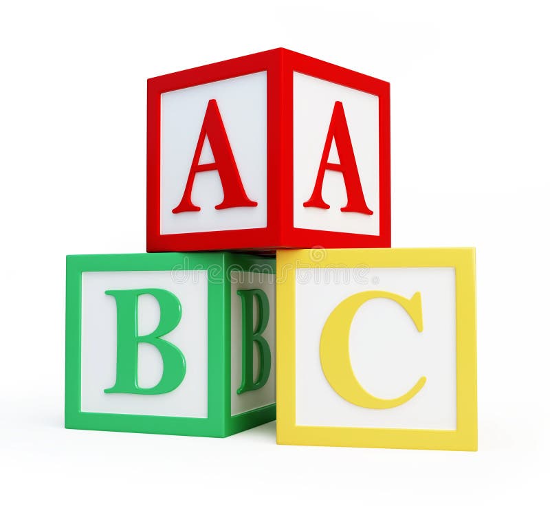Alphabet Blocks a White Background Stock Illustration - Illustration of ...
