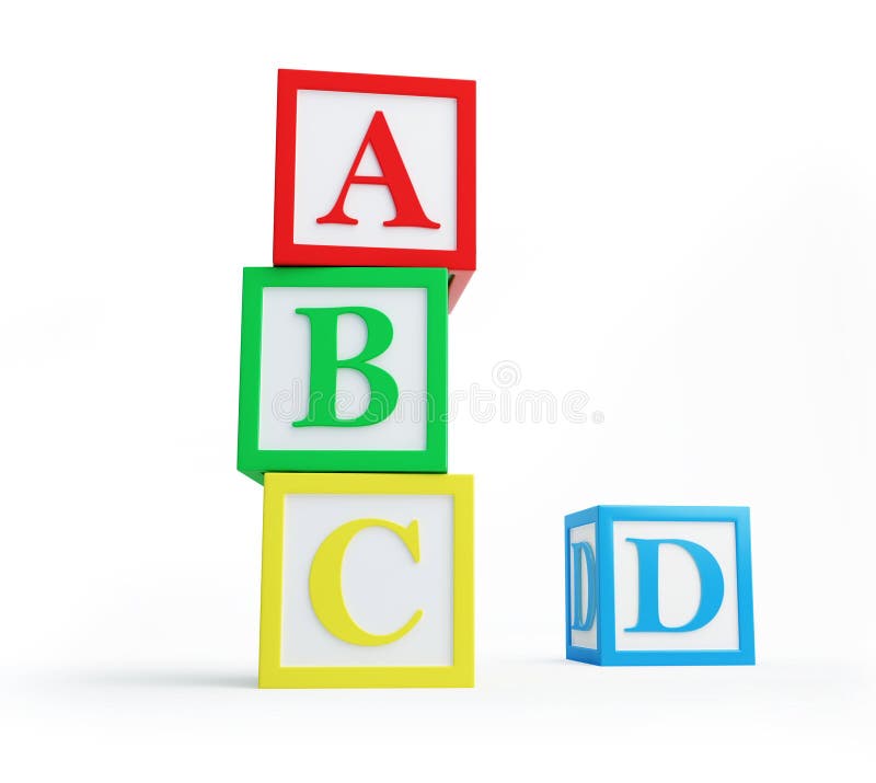 Alphabet Blocks a White Background Stock Illustration - Illustration of ...