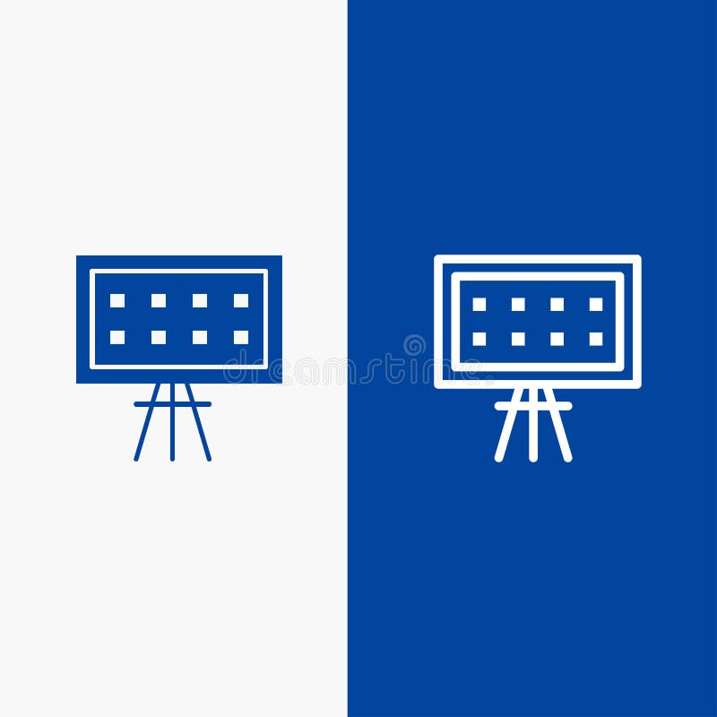 Alphabet, Board, Education, Presentation Line and Glyph Solid Icon Blue ...