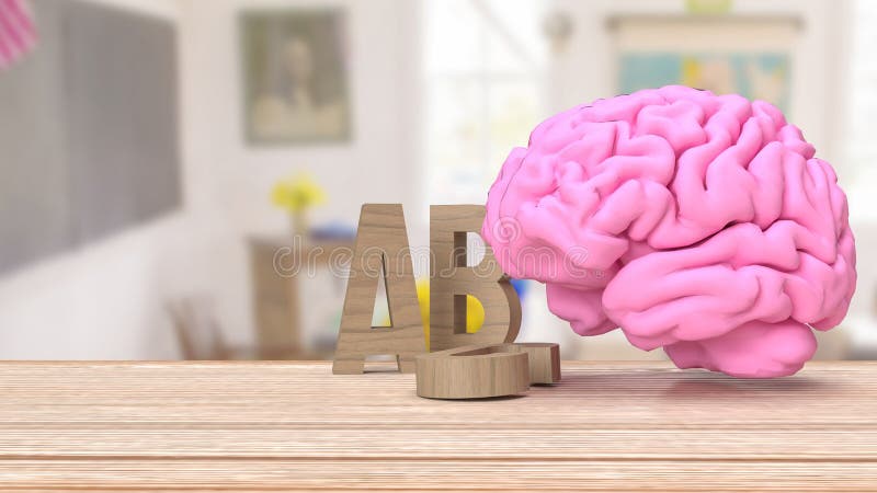 The Alphabet and Brain for Education or Sci Concept 3d Rendering Stock ...