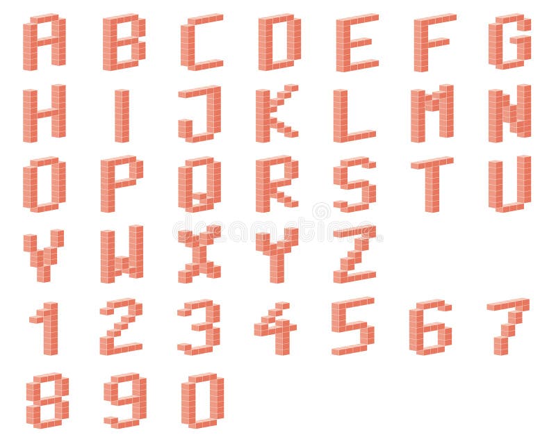 Alphabet, bricks stock illustration. Illustration of bricks - 2117871