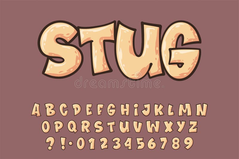 Alphabet Brown Simple Graffiti Vector Letters Stock Vector ...