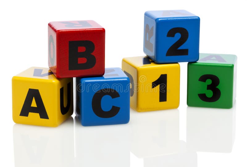 Alphabet Building Blocks Showing ABC and 123 Stock Image - Image of ...