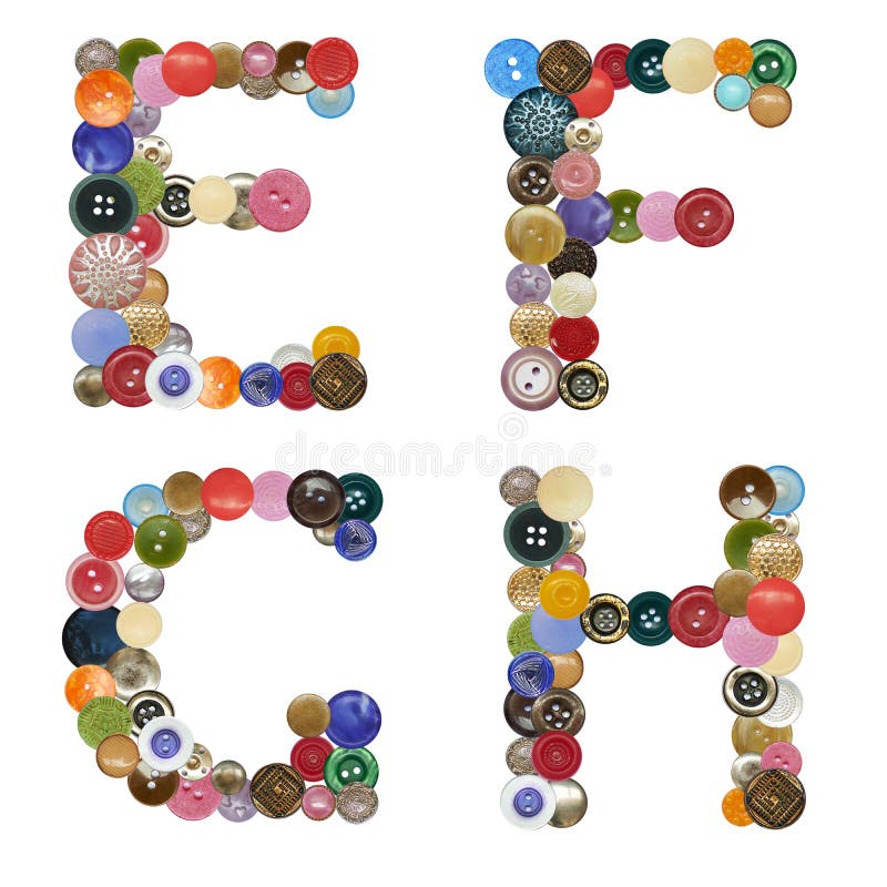 Alphabet of buttons stock illustration. Illustration of artistic - 49086426