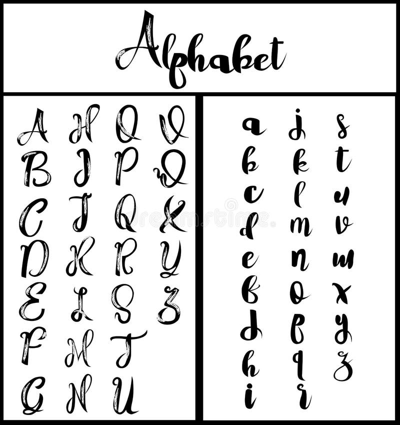 Alphabet Letters Lettering Calligraphy Vector Stock Vector ... Alphabet Letters Lettering Calligraphy Vector Stock Vector ...