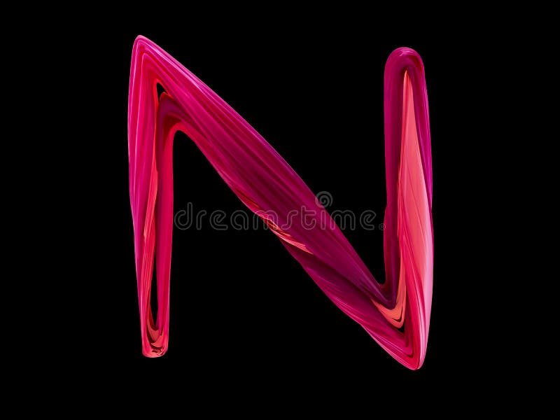 Alphabet Candy Twisted Style Art and Illustration Letter N. 3D Stock ...