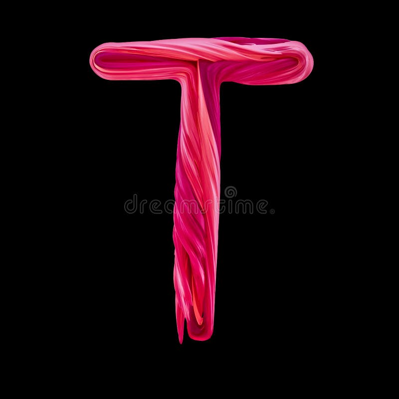 Alphabet Candy Twisted Style Art and Illustration Letter T. 3D Stock ...