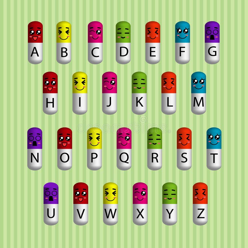 Alphabet capsule stock vector. Illustration of capsule - 81370674