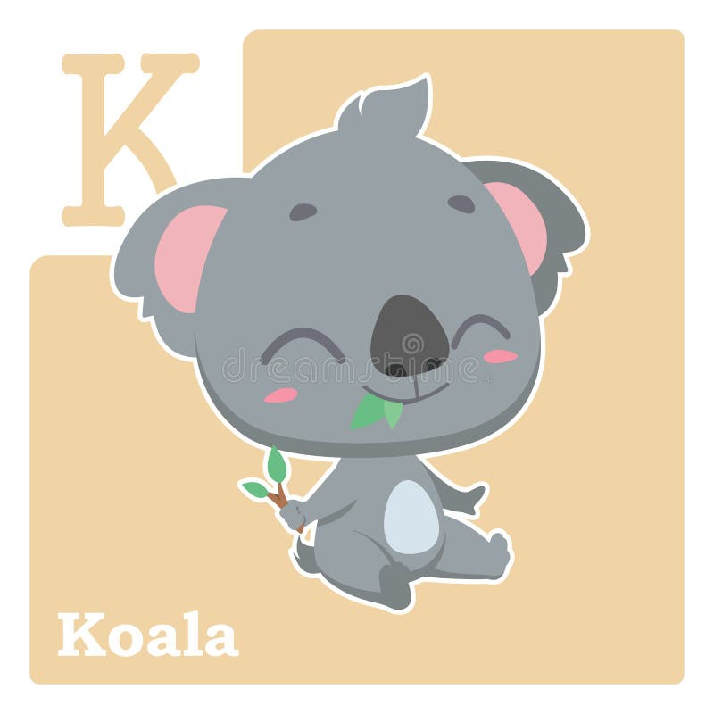 Alphabet Card with Letter K - Koala Stock Vector - Illustration of ...