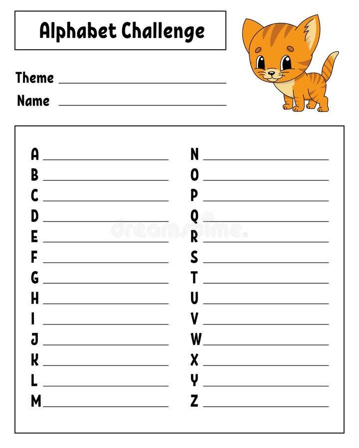 Alphabet Challenge. Educational Activity Worksheet for Kids and ...