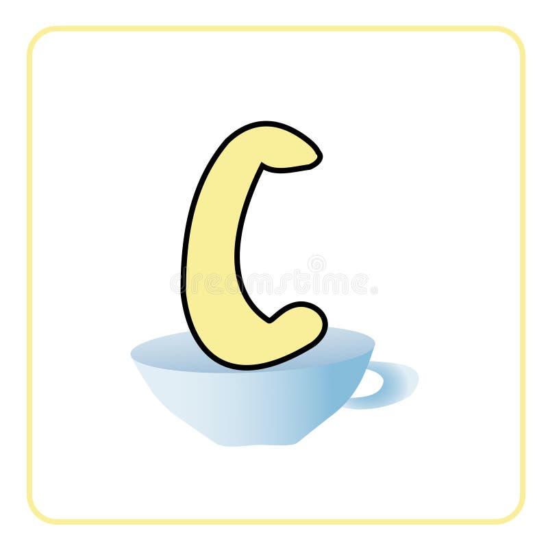 Cartoon Letter C. Creative English Alphabet. ABC Concept. Sign Language ...