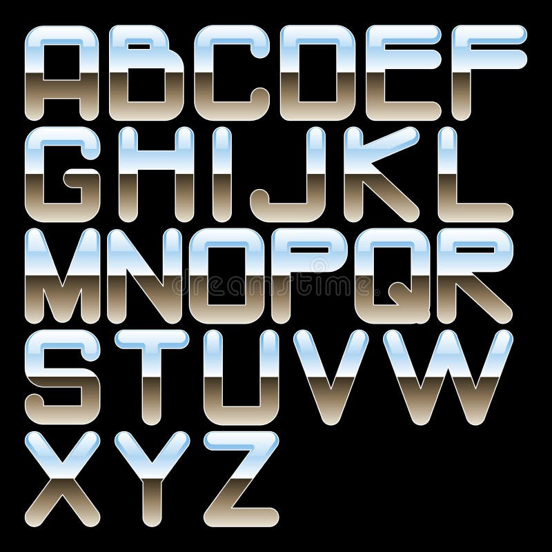 Alphabet chrome stock vector. Illustration of brilliant - 21074667