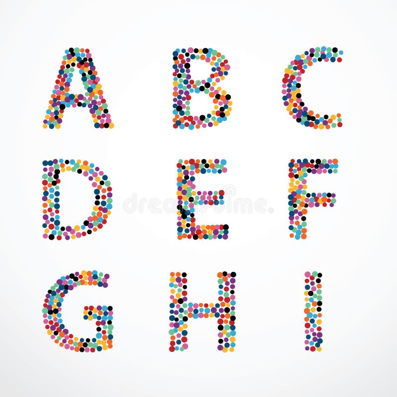 Alphabet Set,vector Illustration.type Font Paper Colour Style. Stock ...