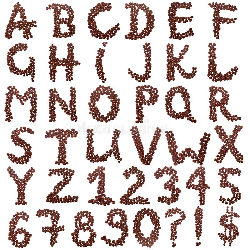 Coffee beans alphabet stock photo. Image of alphabet, letter - 8527090