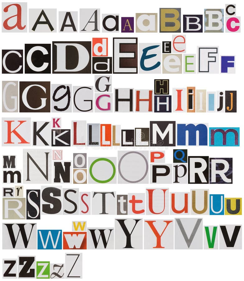 Alphabet De Journal Avec Des Lettres Et Des Nombres Image stock - Image ...