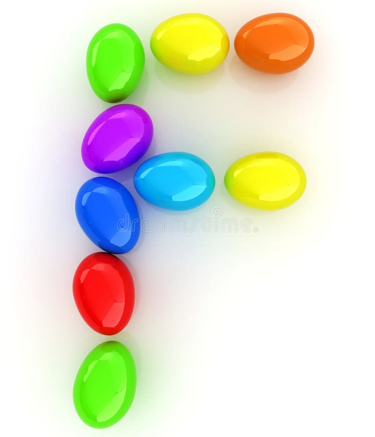 Alphabet from Colorful Eggs. Letter Stock Illustration - Illustration ...