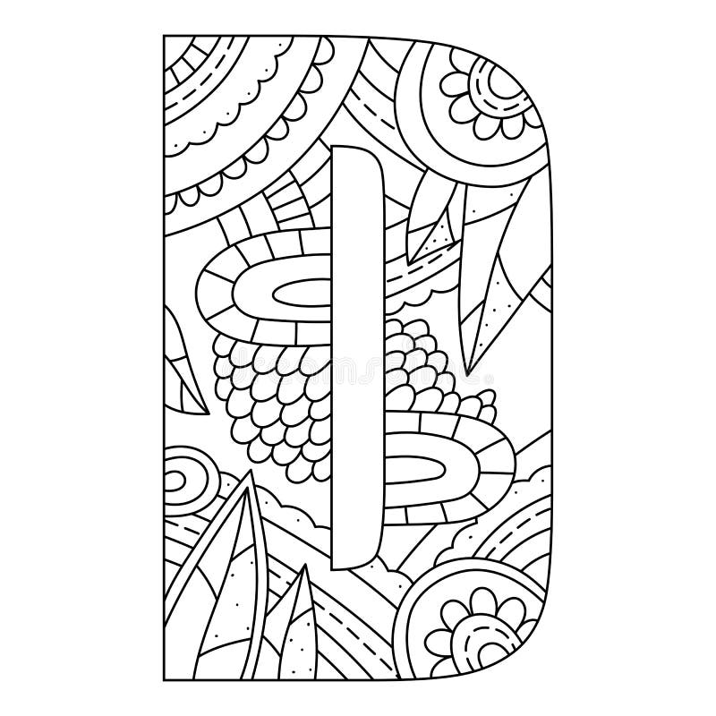 Alphabet Coloring Page. Capital Letter. Vector Illustration. Stock ...