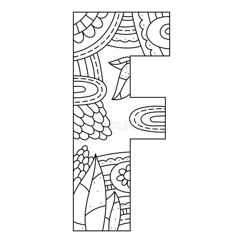 Alphabet Coloring Page. Capital Letter. Vector Illustration. Stock ...
