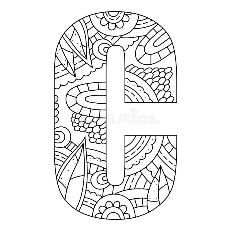 Alphabet Coloring Page. Capital Letter. Vector Illustration. Stock ...