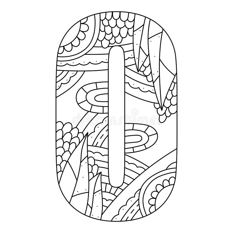 Alphabet Coloring Page. Capital Letter. Vector Illustration. Stock ...