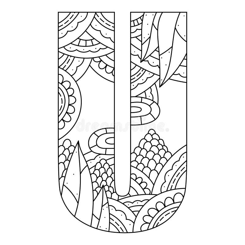 Alphabet Coloring Page. Capital Letter. Vector Illustration. Stock ...
