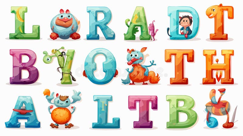 Alphabet Consisting of Colorful Boxes Design Stock Vector ...