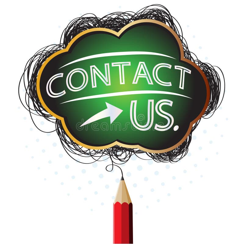 Alphabet Contact Us Design Icons with Pencil Drawing Stock Vector ...