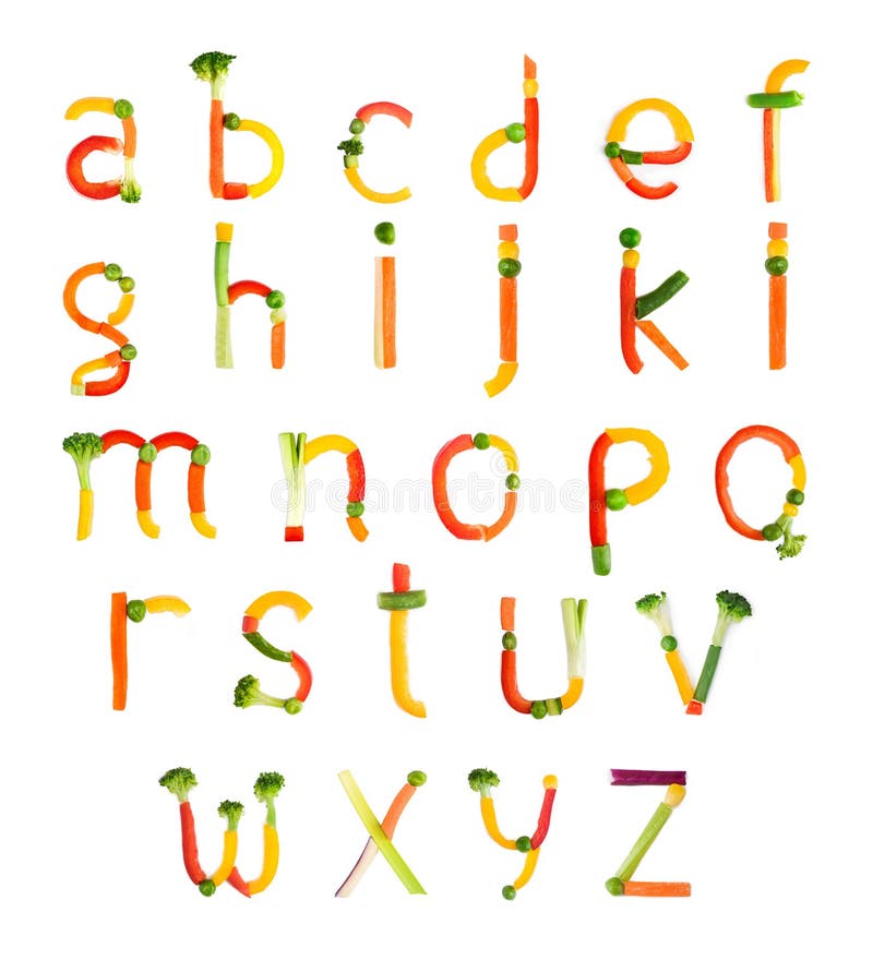 Alphabet Letters Made from Vegetables Stock Image - Image of fresh ...