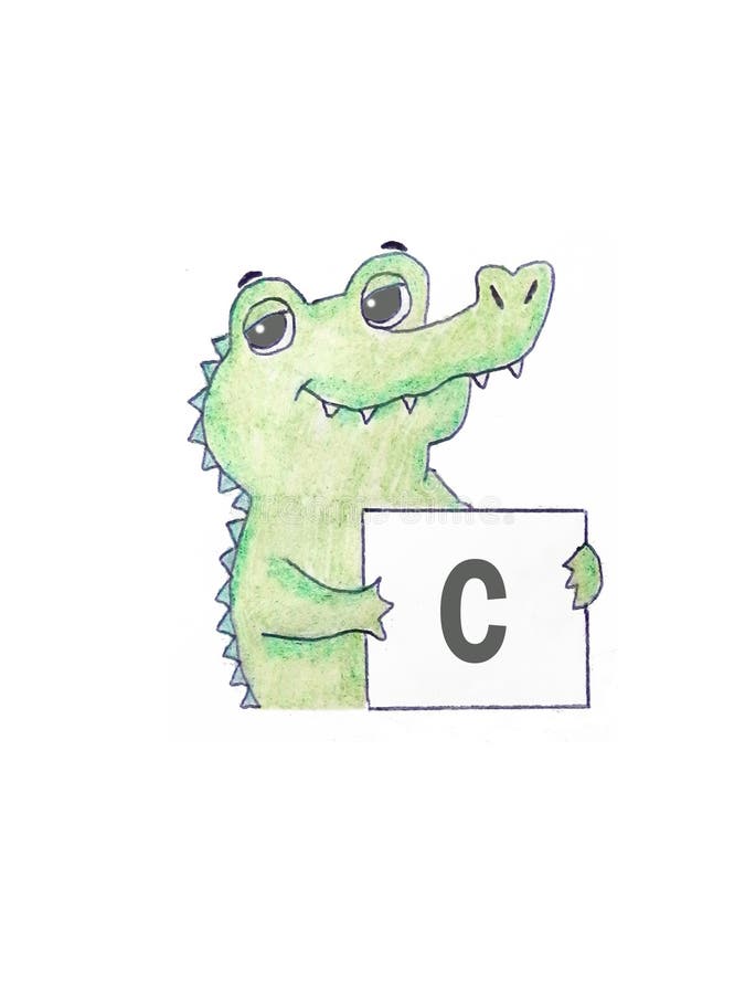 Alphabet with crocodile stock illustration. Illustration of text ...