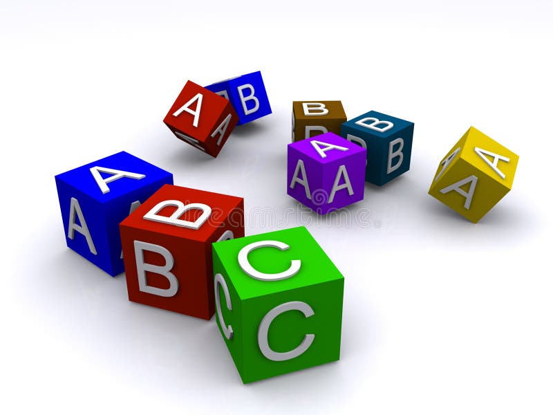 Alphabet Cubes stock illustration. Illustration of object - 10897880