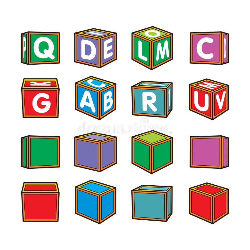 Alphabet cubes stock illustration. Illustration of icons - 194360827