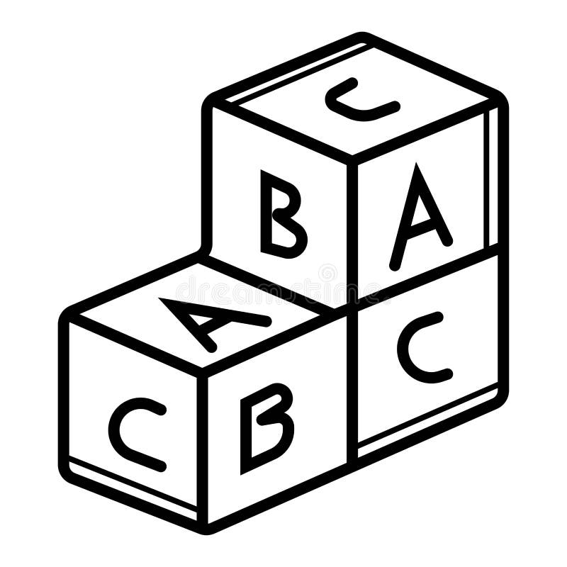 Alphabet cubes icon vector stock illustration. Illustration of ...