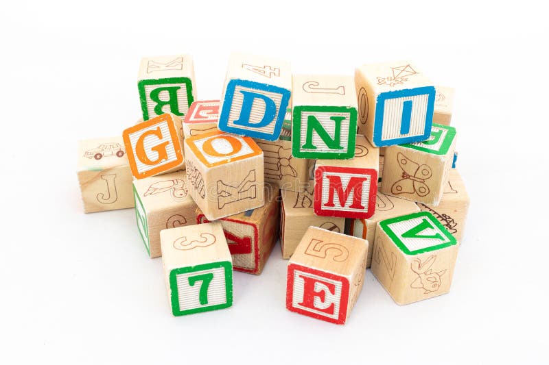 Alphabet Cubes Set for Learning Isolated on White Background Stock ...