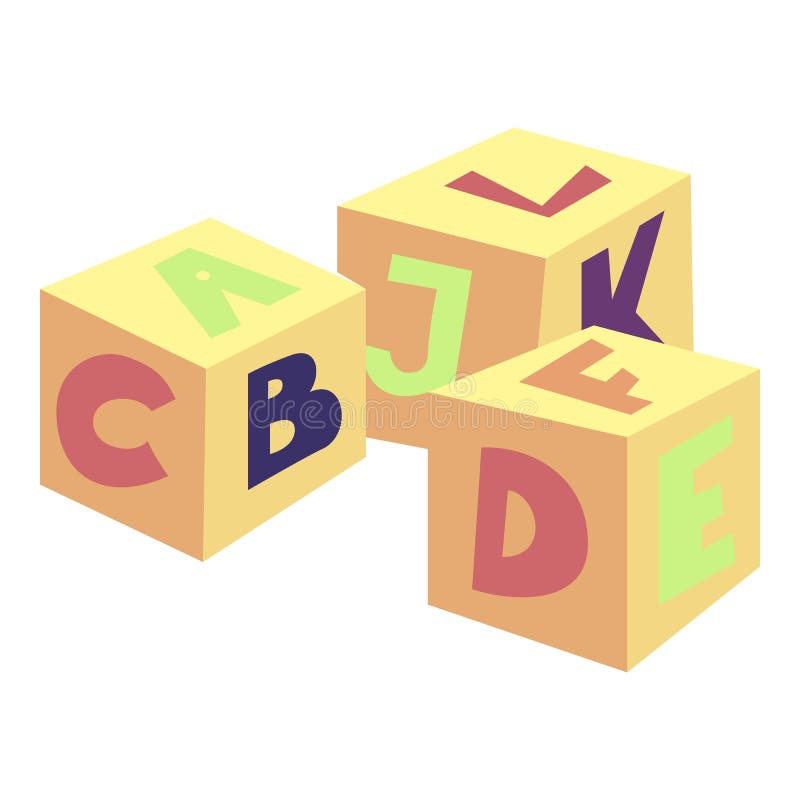 Alphabet Cubes Toy Icon, Cartoon Style Stock Vector - Illustration of ...