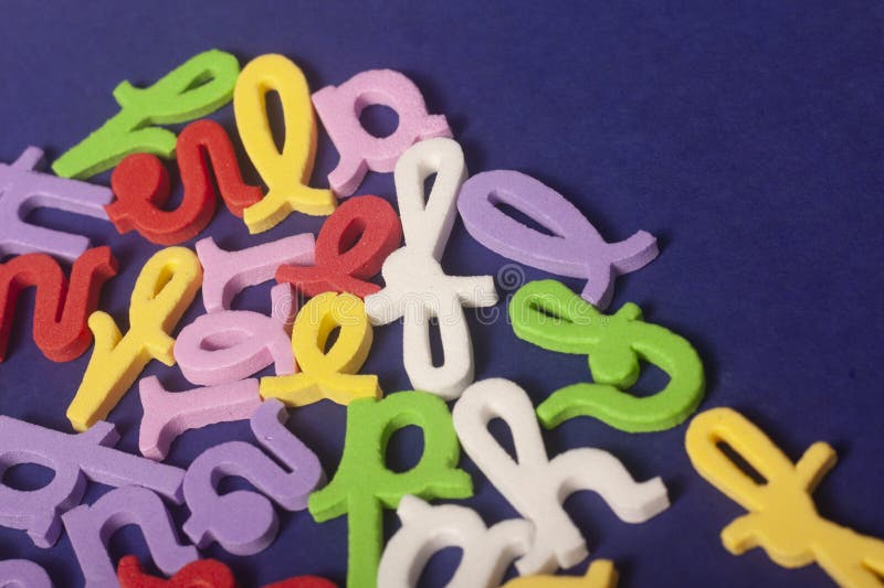 Alphabet cursive colorful stock image. Image of class - 304369049