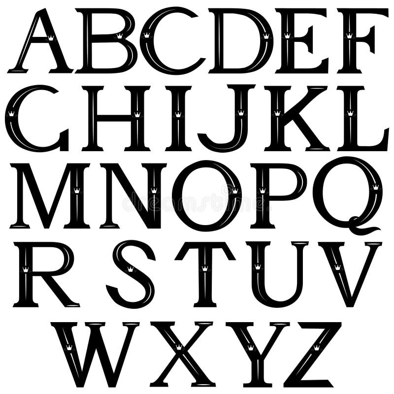 Alphabet Black and White in the Style of a Collage, Vector Stock Vector ...