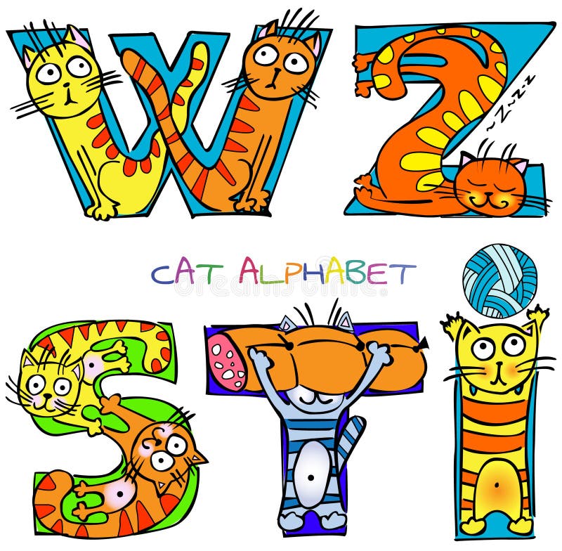 Alphabet de chat illustration de vecteur. Illustration du gros - 87585553