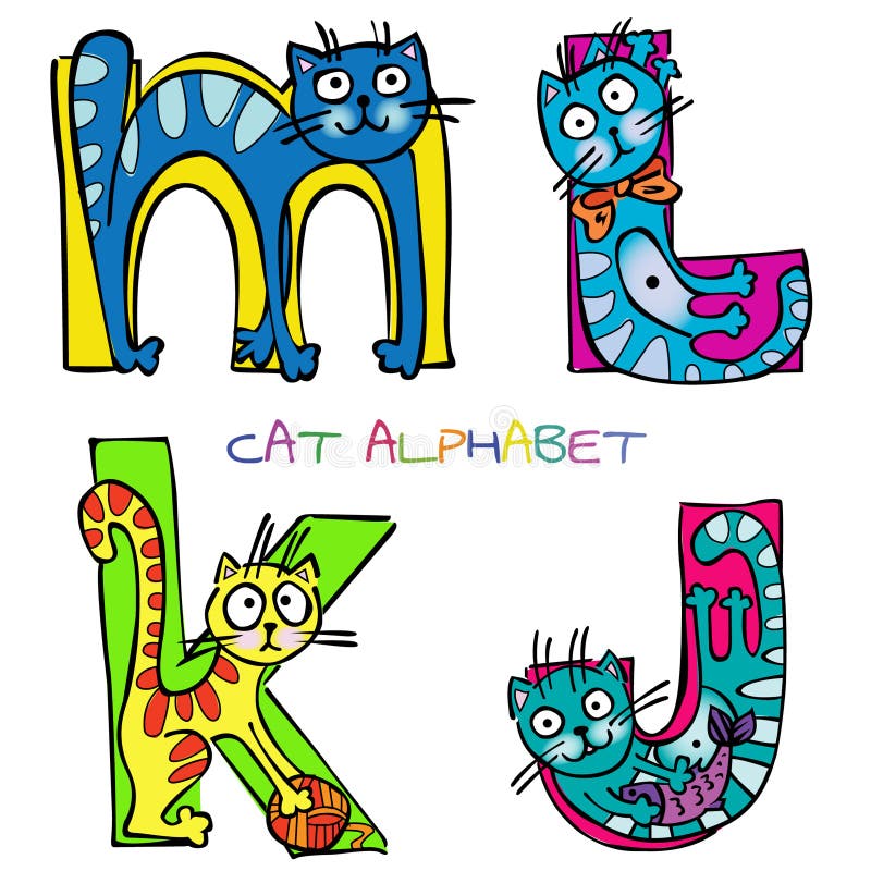 Alphabet de chat illustration de vecteur. Illustration du gros - 87585553