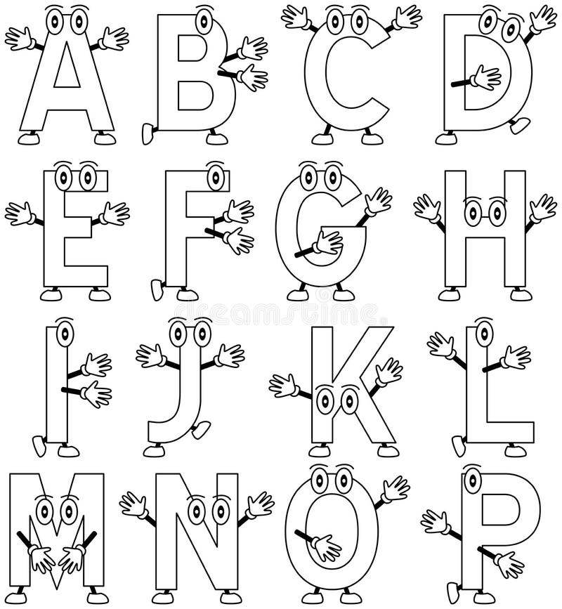 Alphabet De Dessin Animé De Coloration [1] Illustration de Vecteur ...