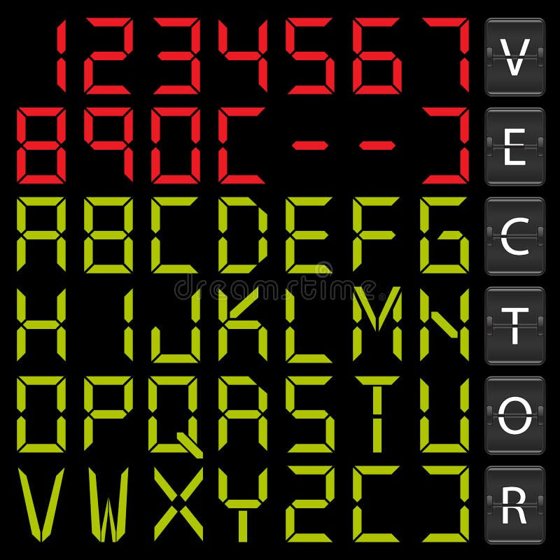 Table D'alphabet De Digital Illustration de Vecteur - Illustration du ...