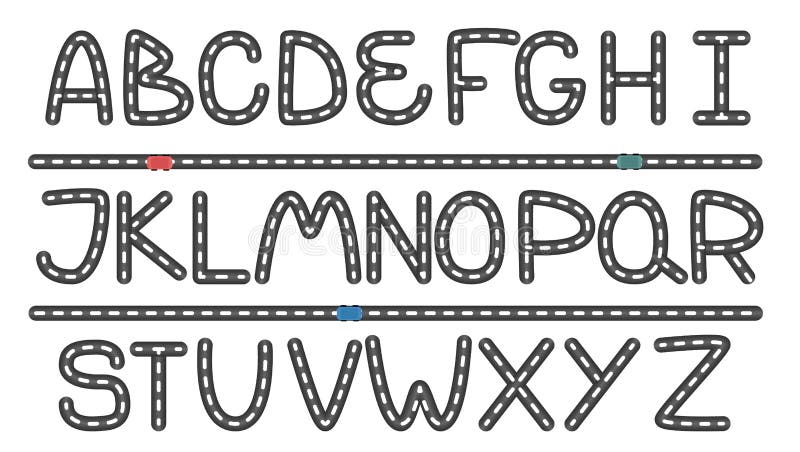 Alphabet De Route Pour Toute Conception. Illustration Graphique ...